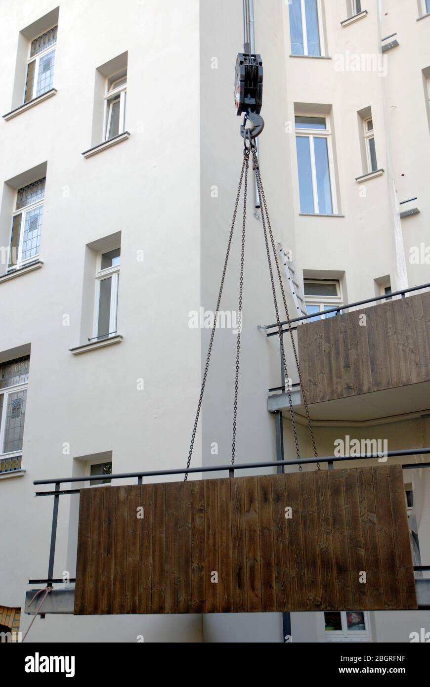 constructing a balcony on a house Stock Photo - Alamy