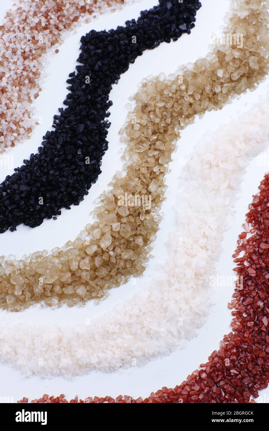 Crystals of sea salt in shape of waves, close up Stock Photo - Alamy