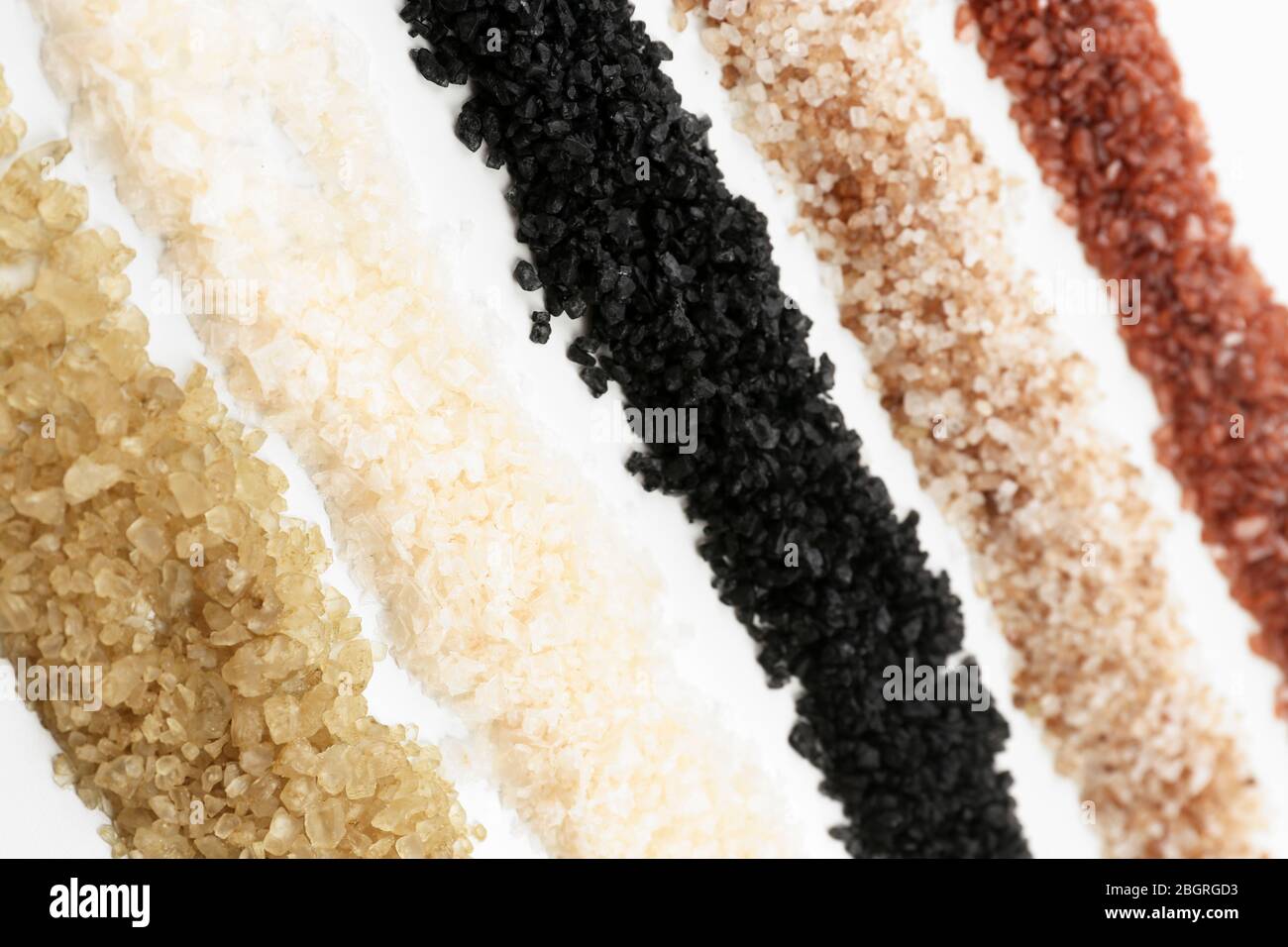Variety of different sea salt, close up Stock Photo - Alamy