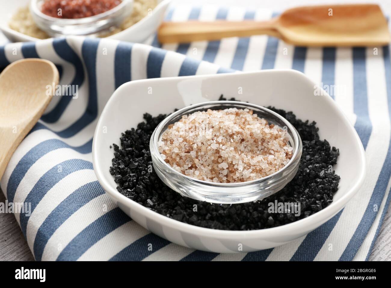 Different sea salt, close up Stock Photo - Alamy