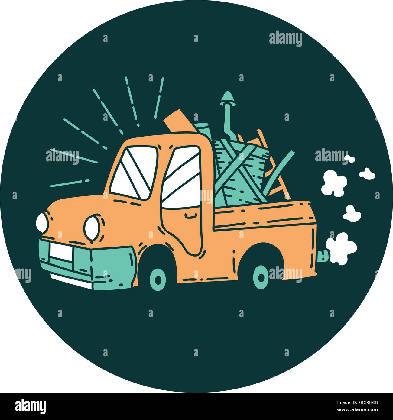 icon of a tattoo style truck carrying junk Stock Vector Image & Art - Alamy