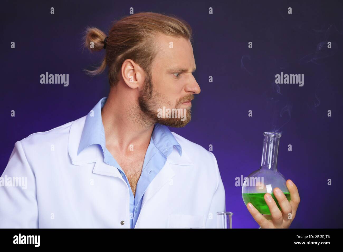 Crazy scientist working in laboratory Stock Photo - Alamy