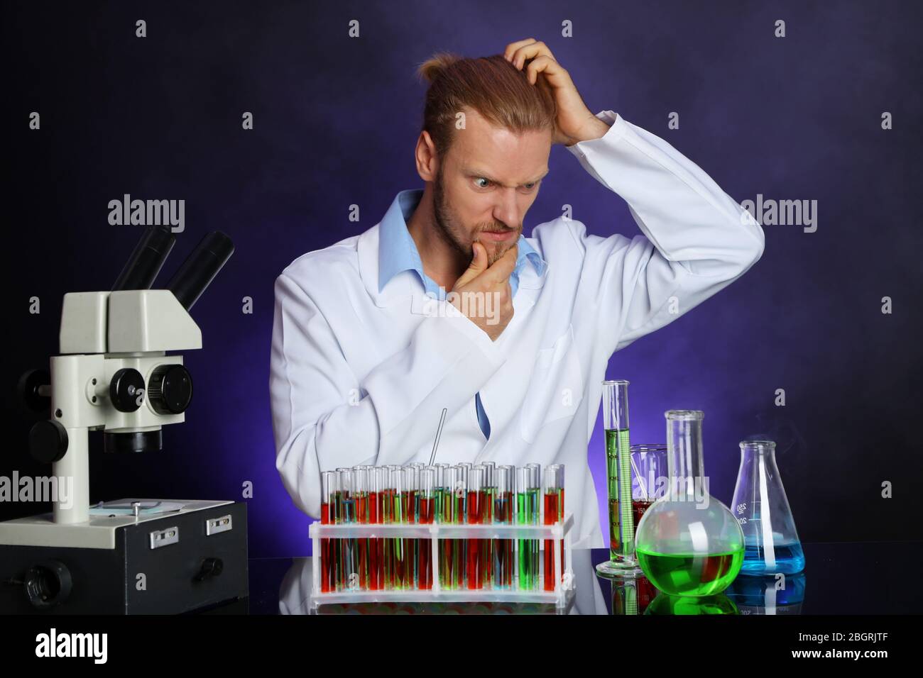 Mad scientist in chemical lab hi-res stock photography and images - Alamy