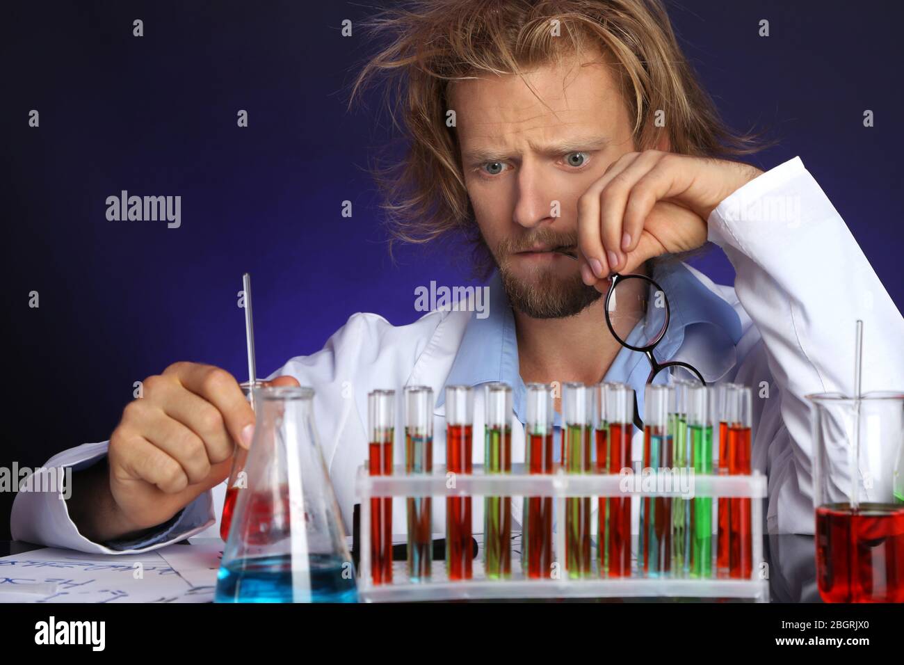 Crazy scientist in lab hi-res stock photography and images - Alamy