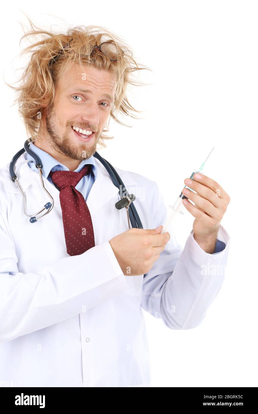Mad doctor syringe hi-res stock photography and images - Alamy