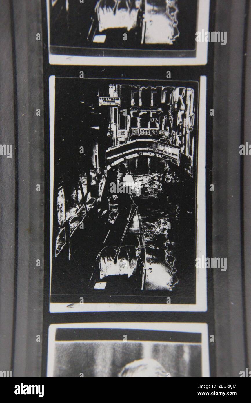 Fine 70s vintage extreme high contrast contact print photography of a ...