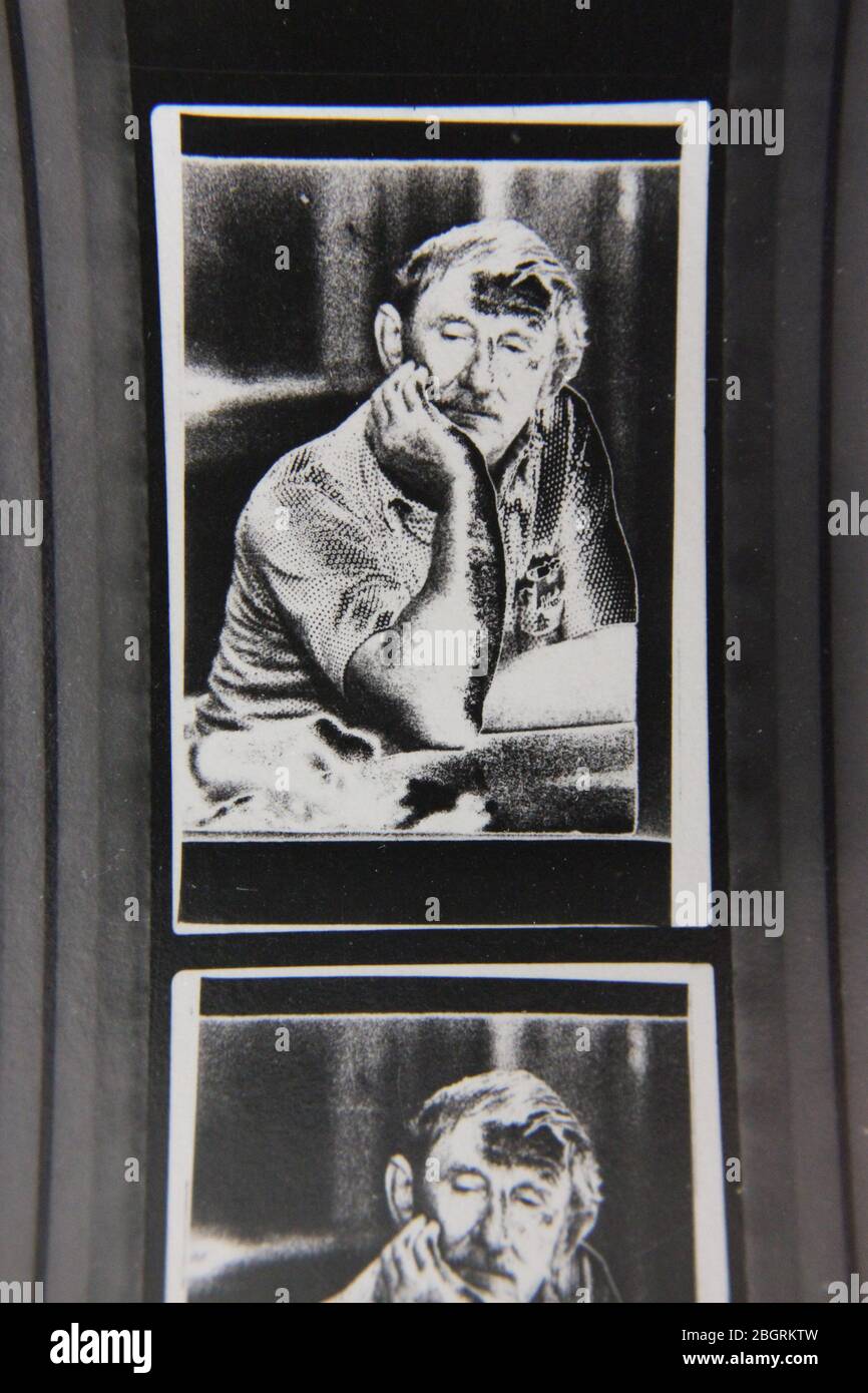 Fine 70s vintage extreme high contrast contact print photography of a ...