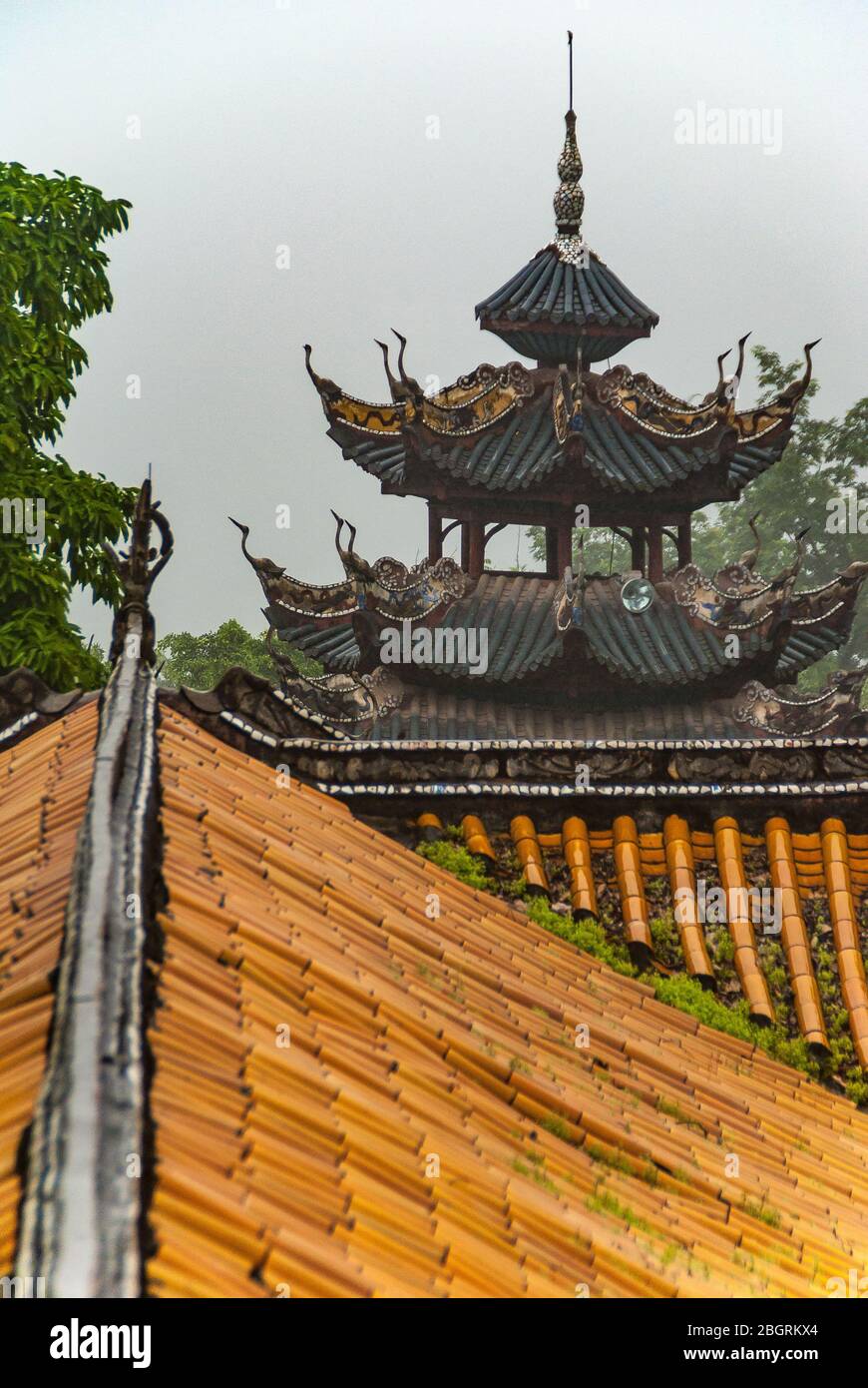 Fengdu, China - May 8, 2010: Ghost City, historic sanctuary. Pagoda ...