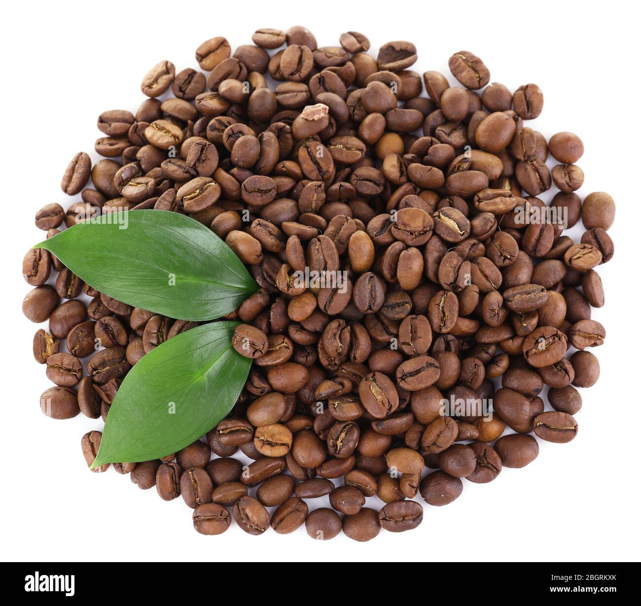 Round shaped coffee beans isolated on white Stock Photo - Alamy