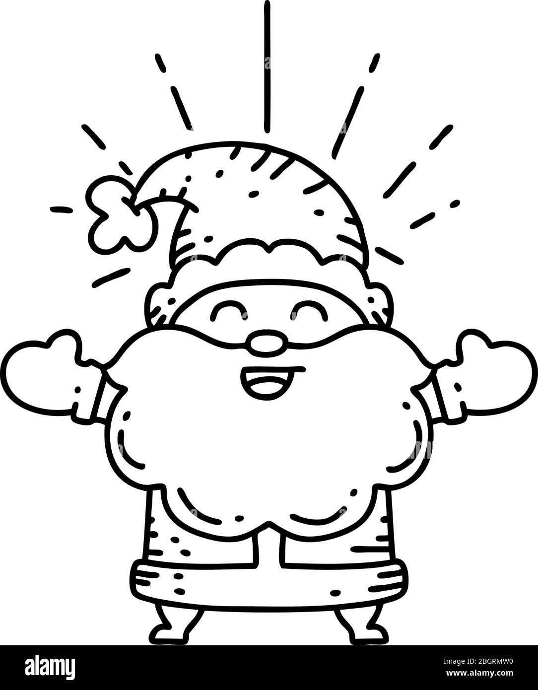 Vintage father christmas illustration Black and White Stock Photos ...