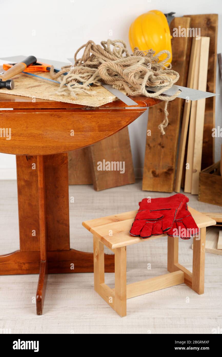 Working tools in workshop Stock Photo - Alamy