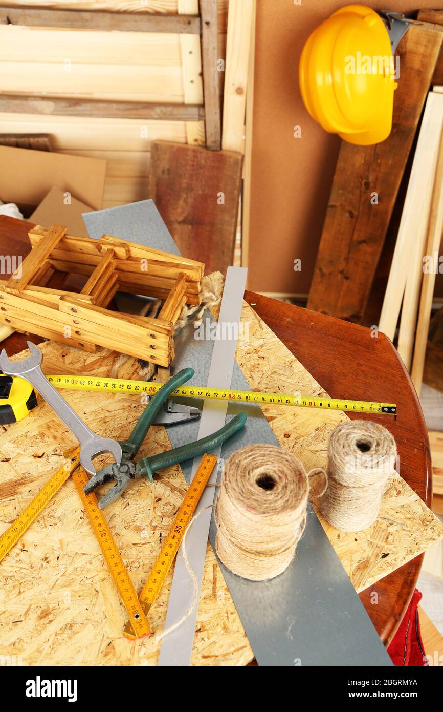 Working tools on table hi-res stock photography and images - Alamy