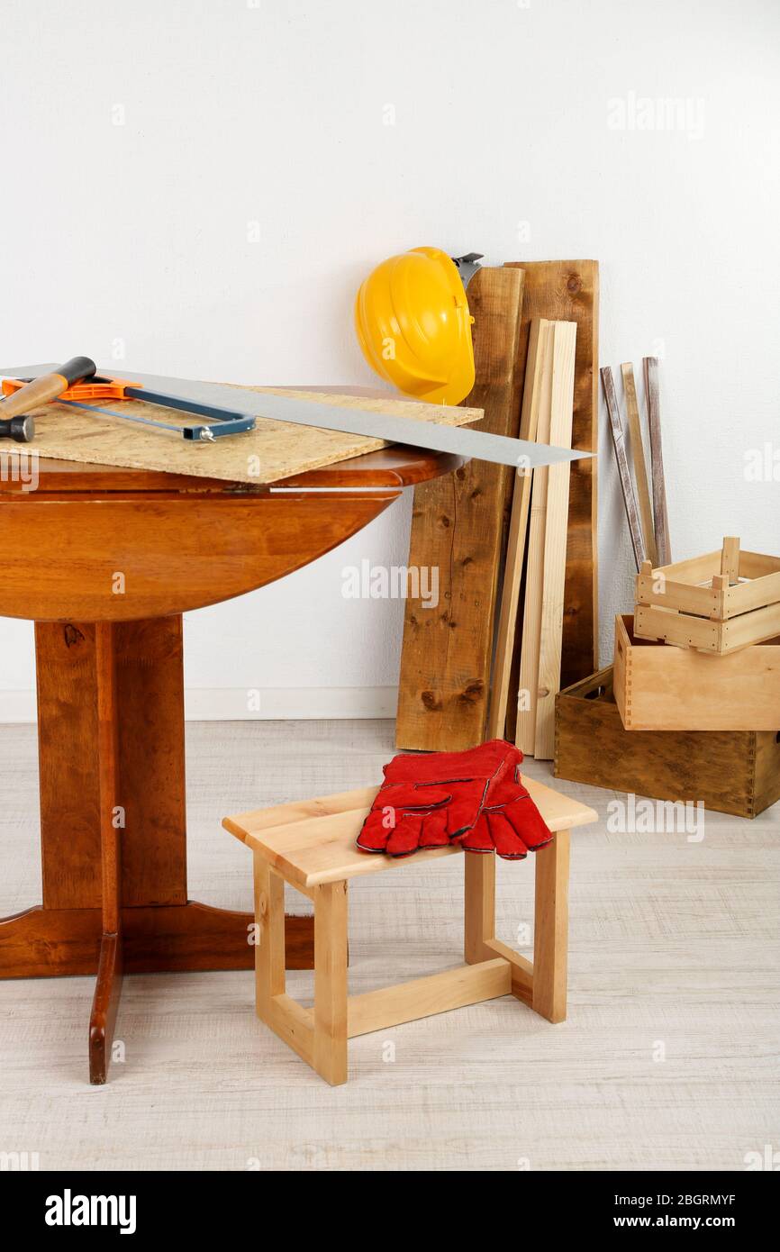 Working tools in workshop Stock Photo - Alamy