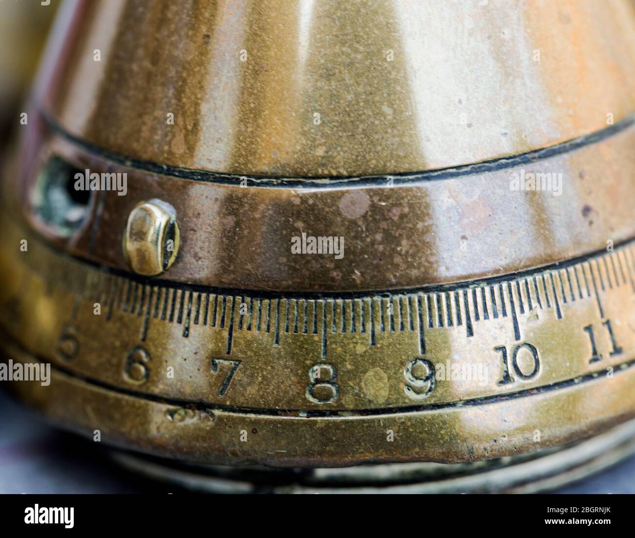 Very rare World War 1 brass bomb shell timer Stock Photo - Alamy