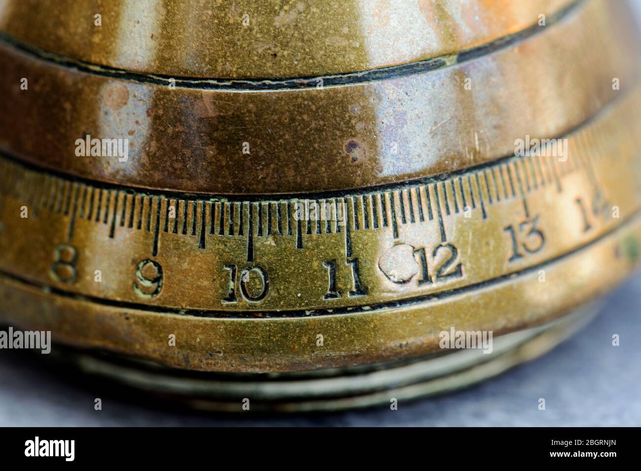 Very rare World War 1 brass bomb shell timer Stock Photo - Alamy