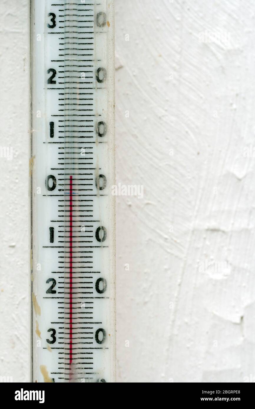 Thermometer for measuring air temperature on white background Stock ...