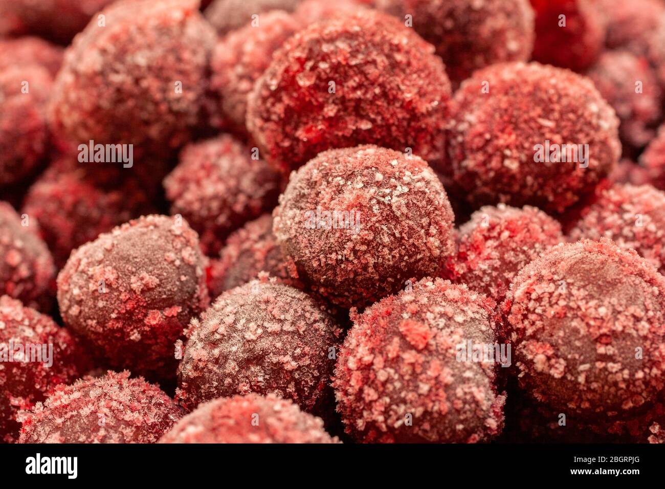 Frozen cherry fruit close up. Cherry in ice crystals Stock Photo - Alamy