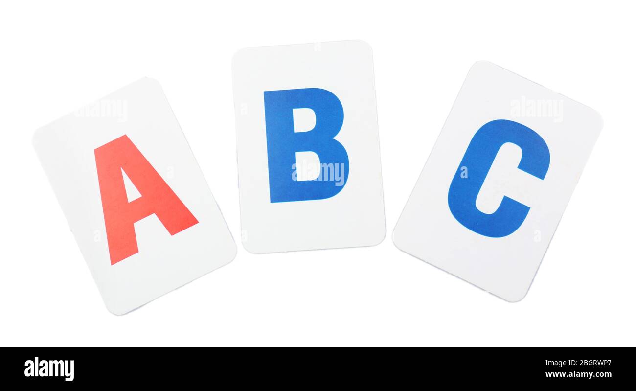 Learning alphabet letters isolated on white Stock Photo - Alamy