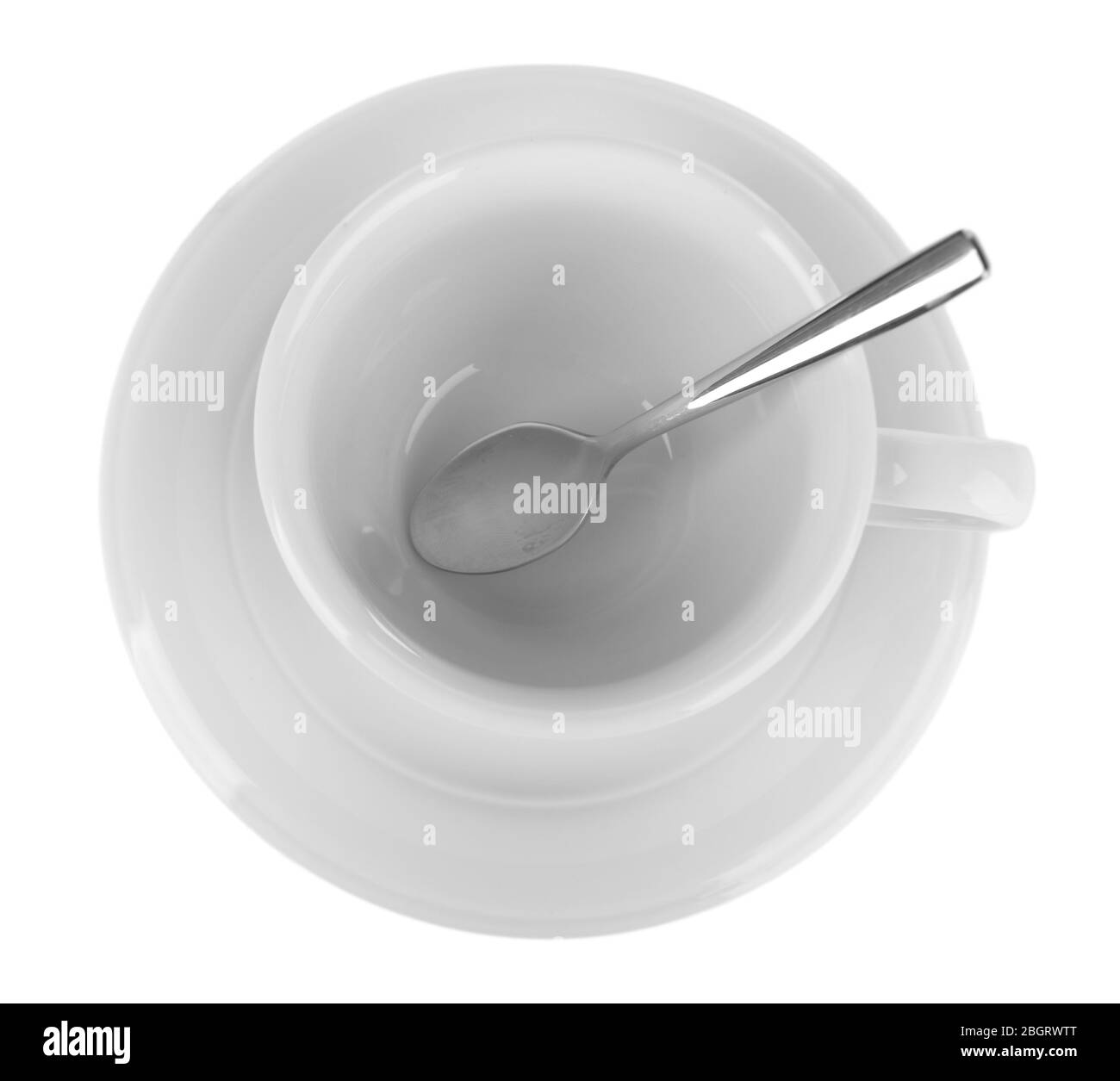 Espresso cup saucer and spoon Black and White Stock Photos & Images - Alamy