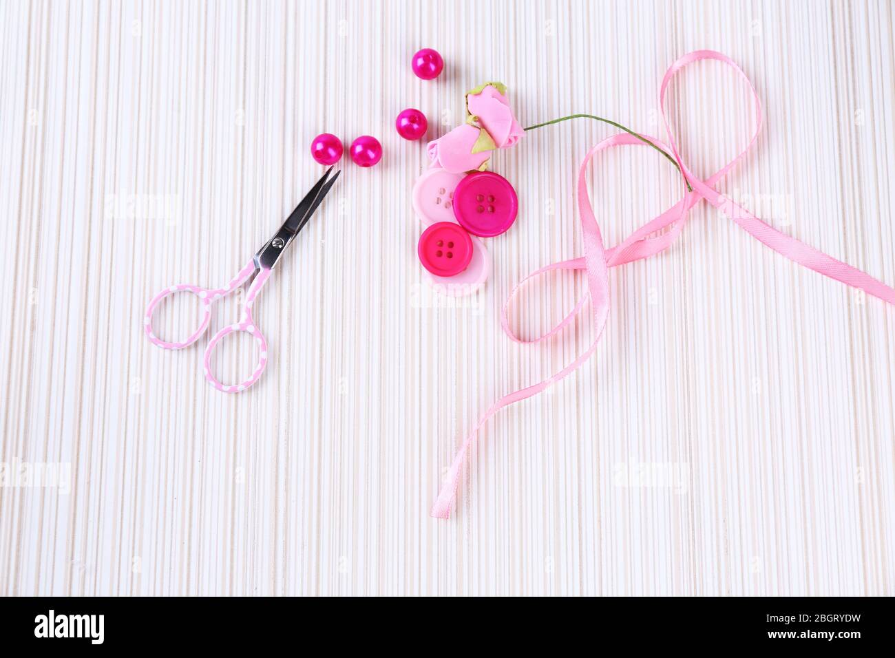 Scrapbooking craft materials on light background Stock Photo - Alamy