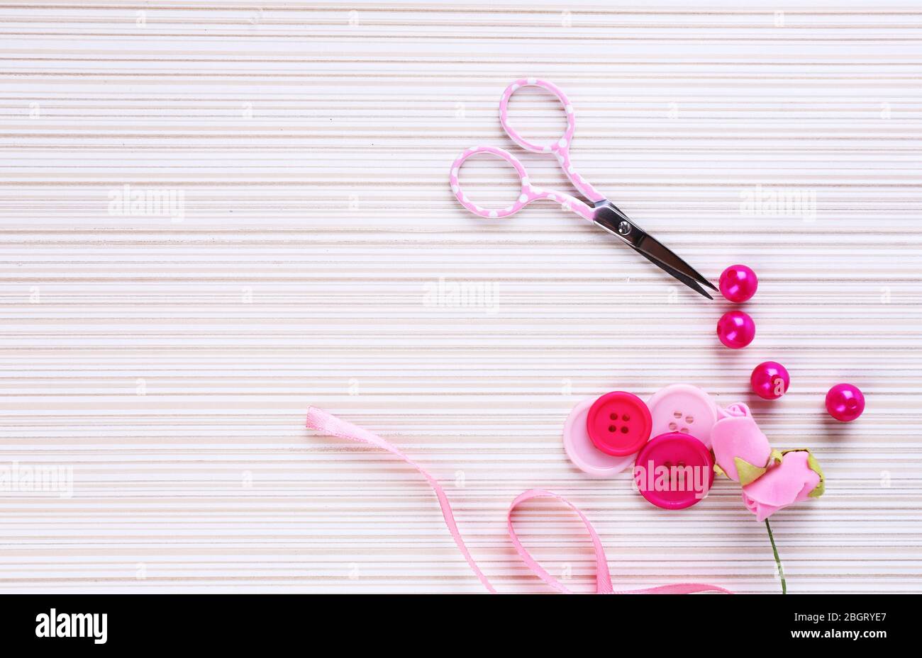 Scrapbooking craft materials on light background Stock Photo - Alamy