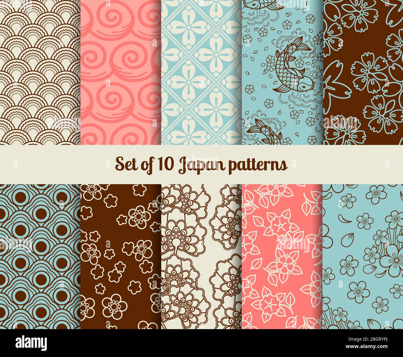 Japanese seamless patterns Stock Vector Image & Art - Alamy