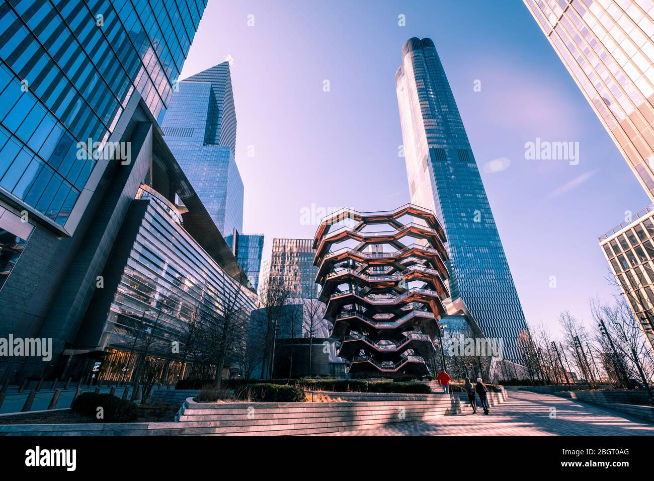 The vessel, a modern art, honeycomb like staircase in the center of the ...