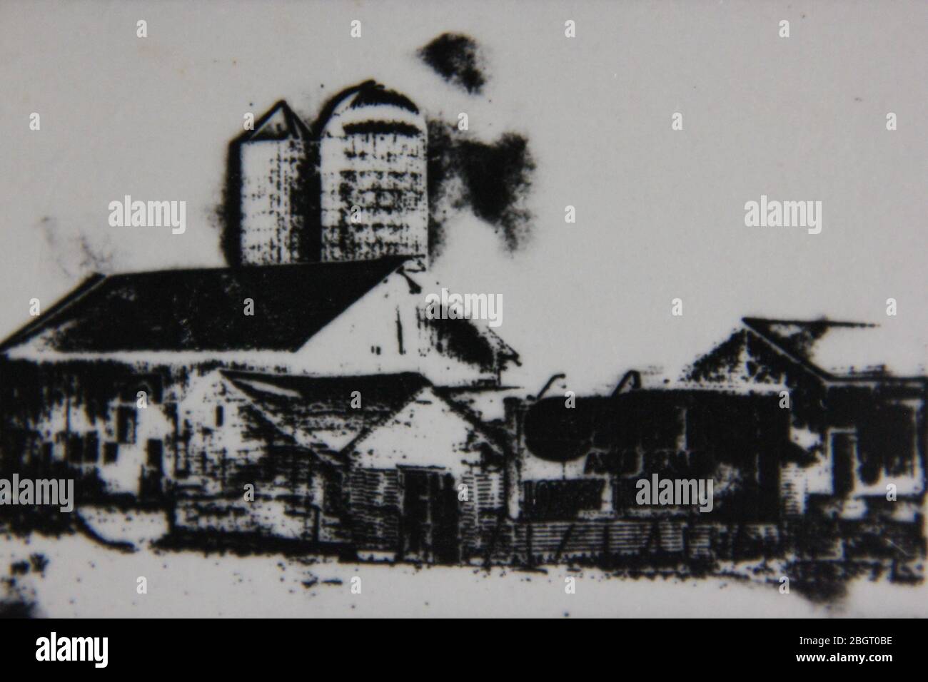 Fine 70s vintage black and white extreme photography of an agricultural ...