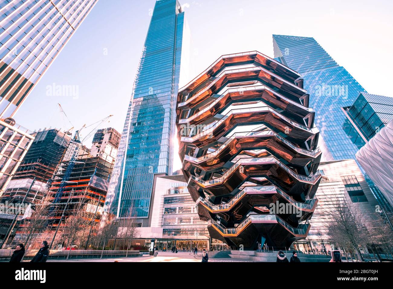 The vessel, a modern art, honeycomb like staircase in the center of the ...