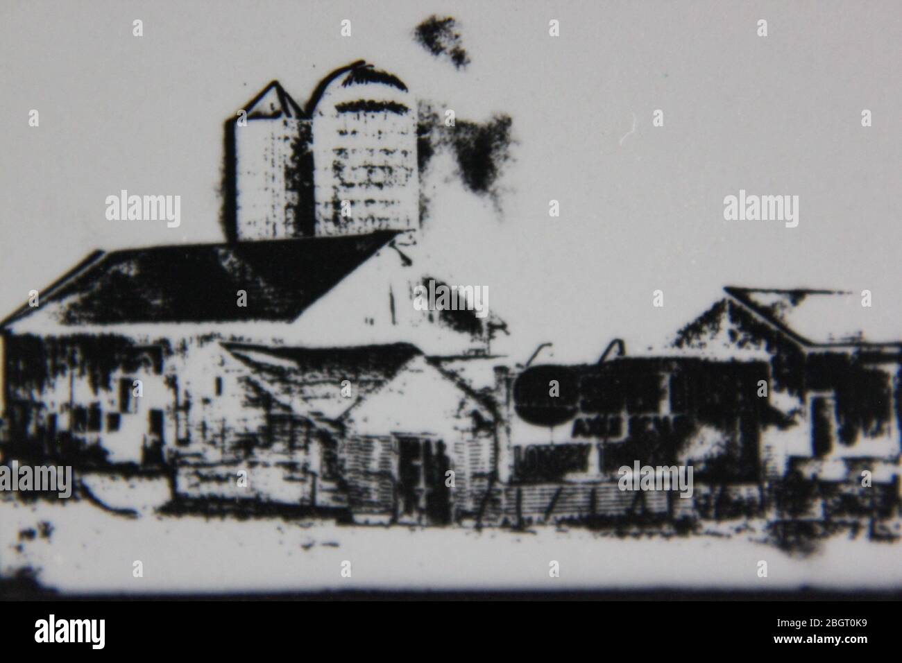 Fine 70s vintage black and white extreme photography of an agricultural ...