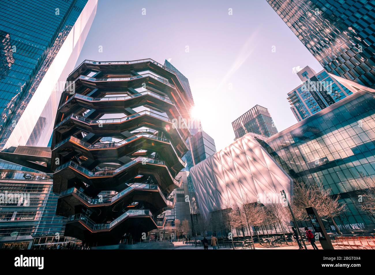 The vessel, a modern art, honeycomb like staircase in the center of the ...