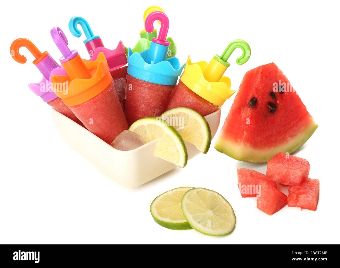 Watermelon ice-cream, isolated on white Stock Photo - Alamy