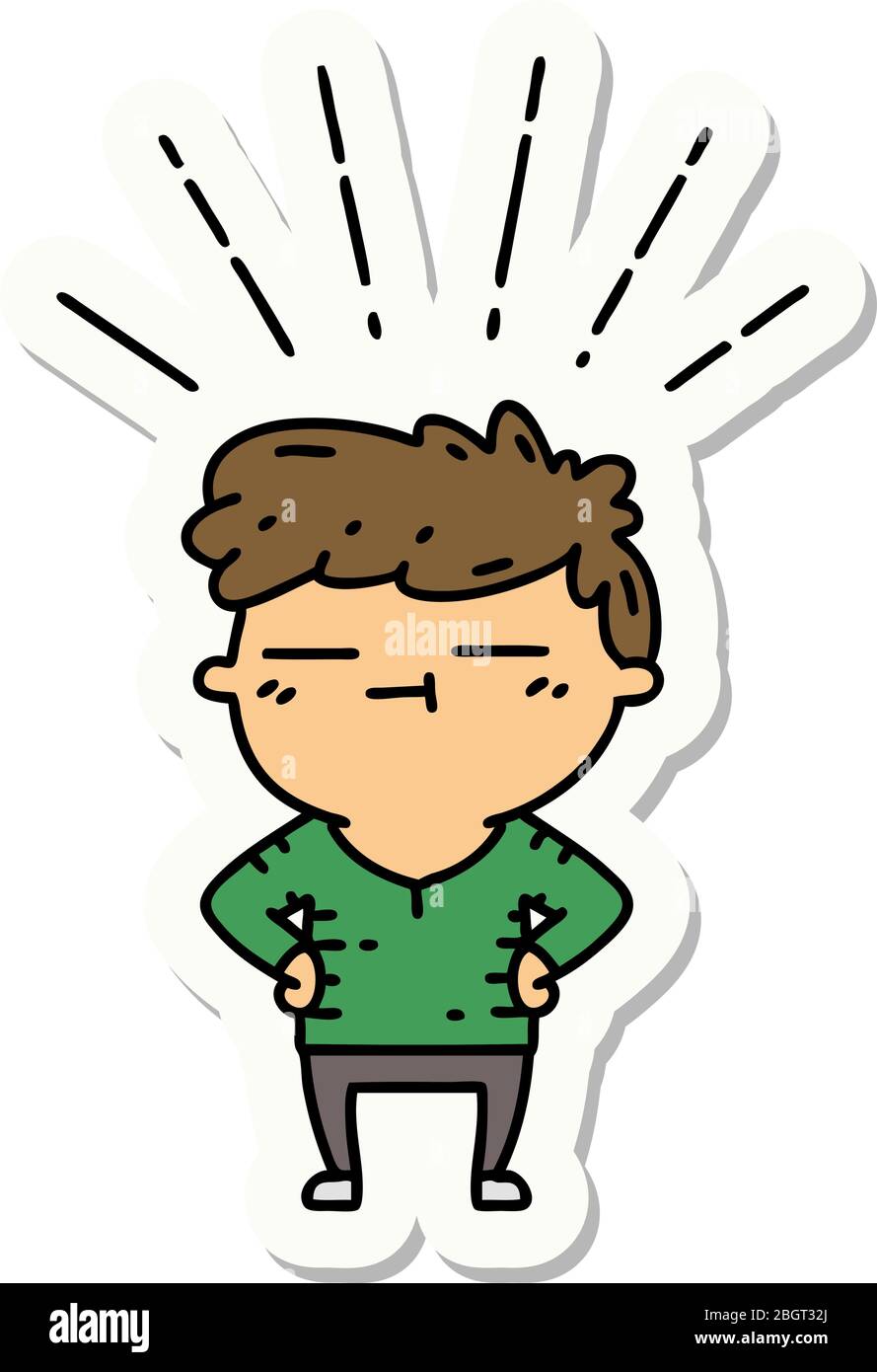 sticker of a tattoo style happy man Stock Vector Image & Art - Alamy