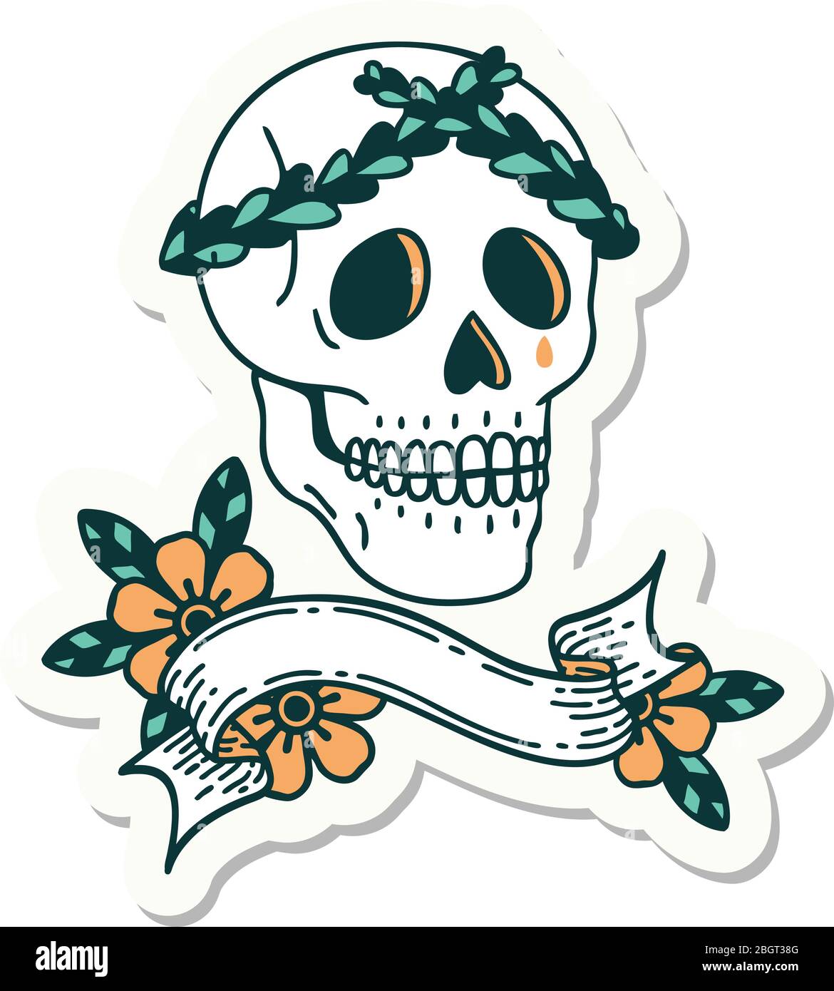 Skull Banner Tattoo Designs