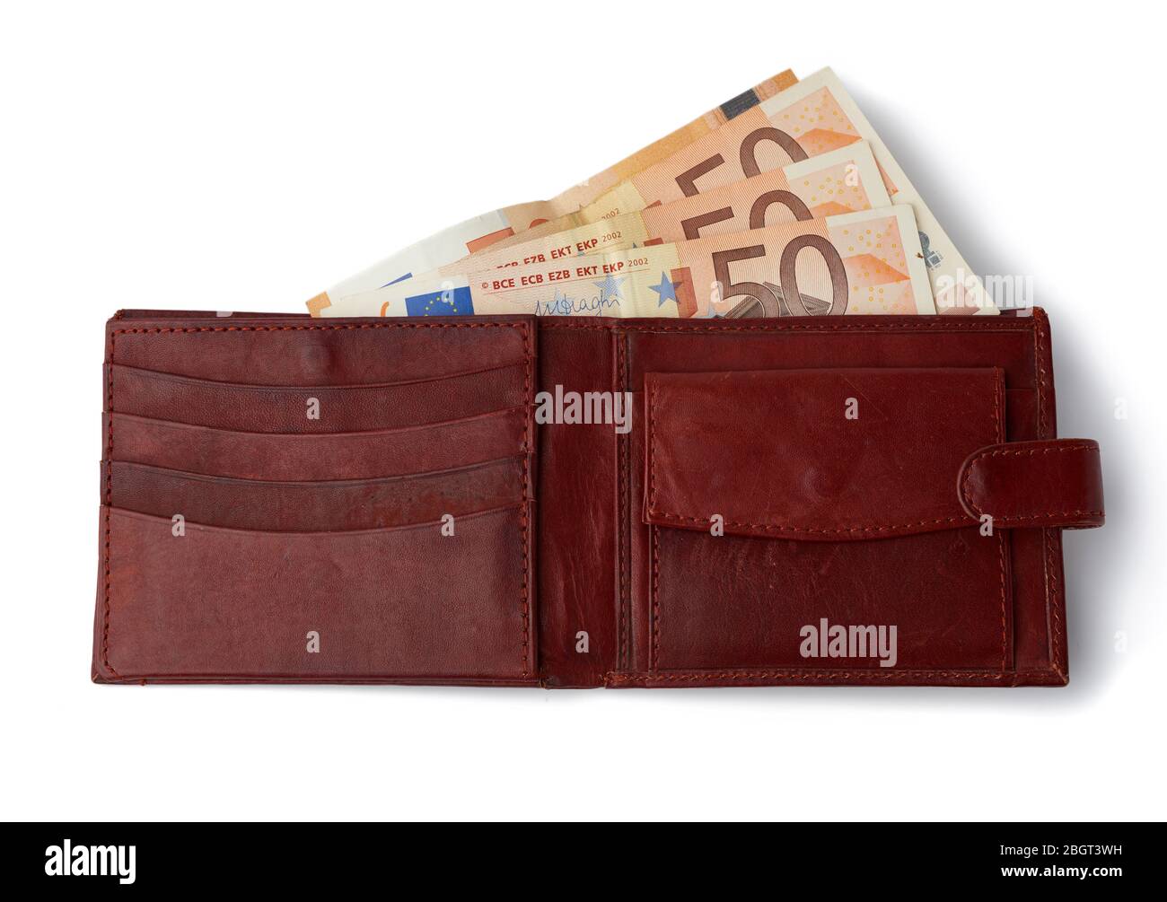 Open brown leather wallet hi-res stock photography and images - Alamy