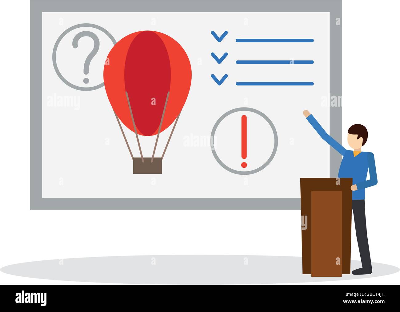Business presentation flat icon. Businessman presenting vector ...