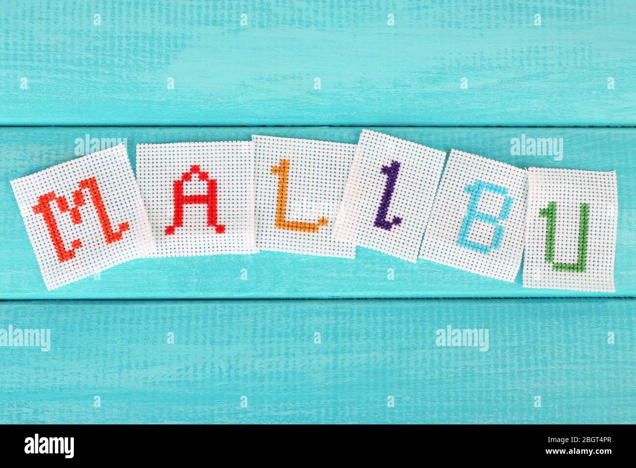 Letters made with embroidery craft hi-res stock photography and images ...
