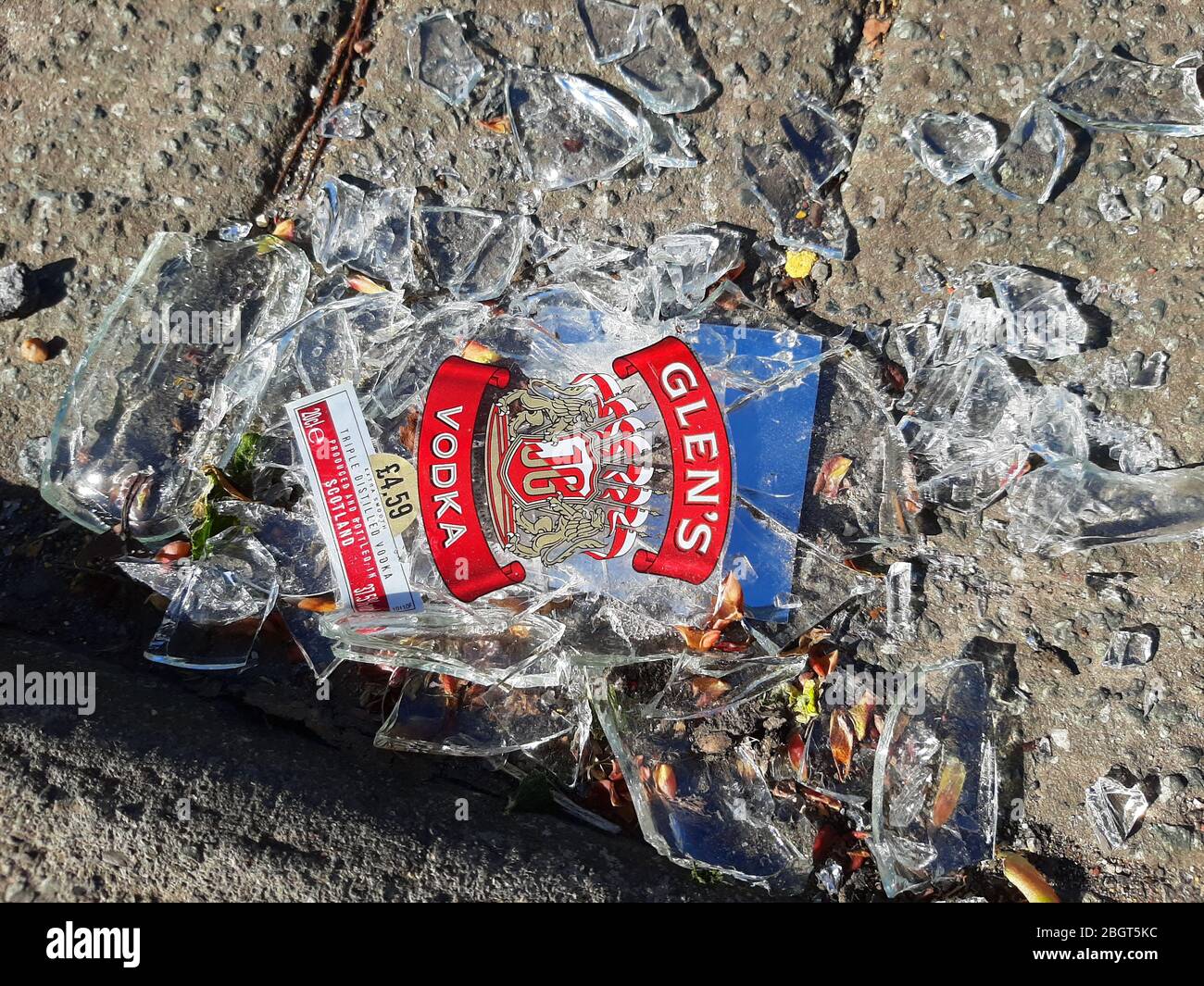 Broken Glass Alcohol Bottle High Resolution Stock Photography and ...