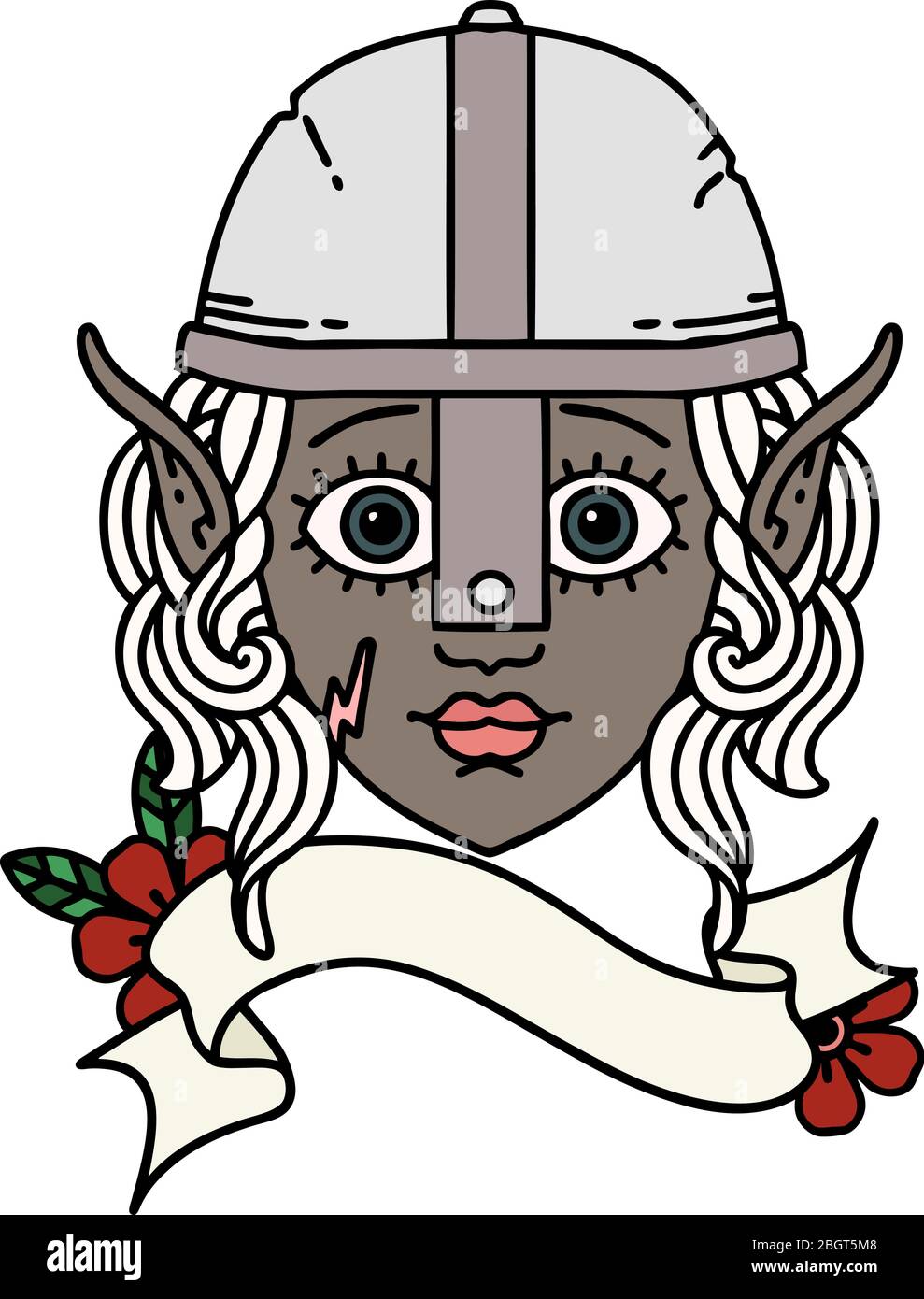 Retro Tattoo Style elf fighter character face Stock Vector Image & Art ...