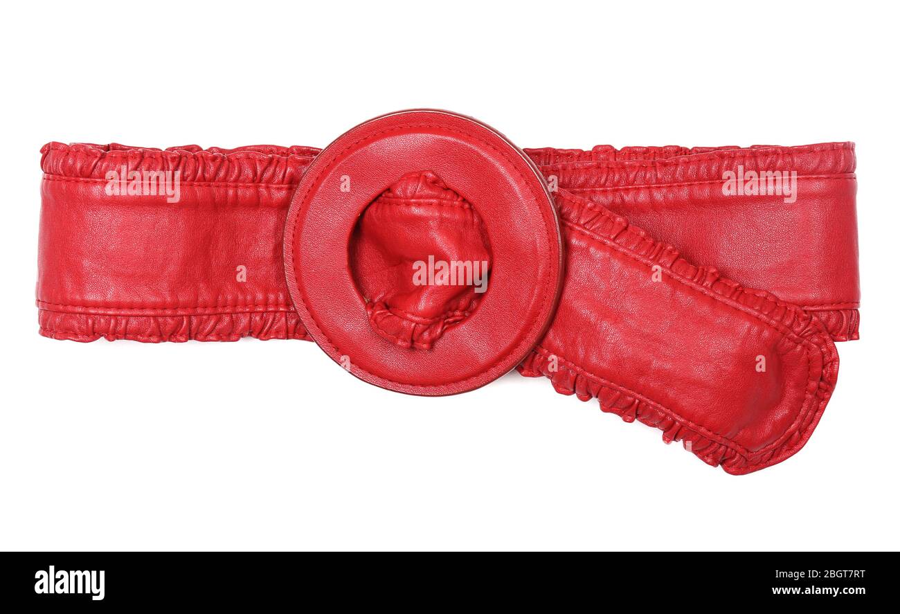 Red belt isolated on white Stock Photo - Alamy