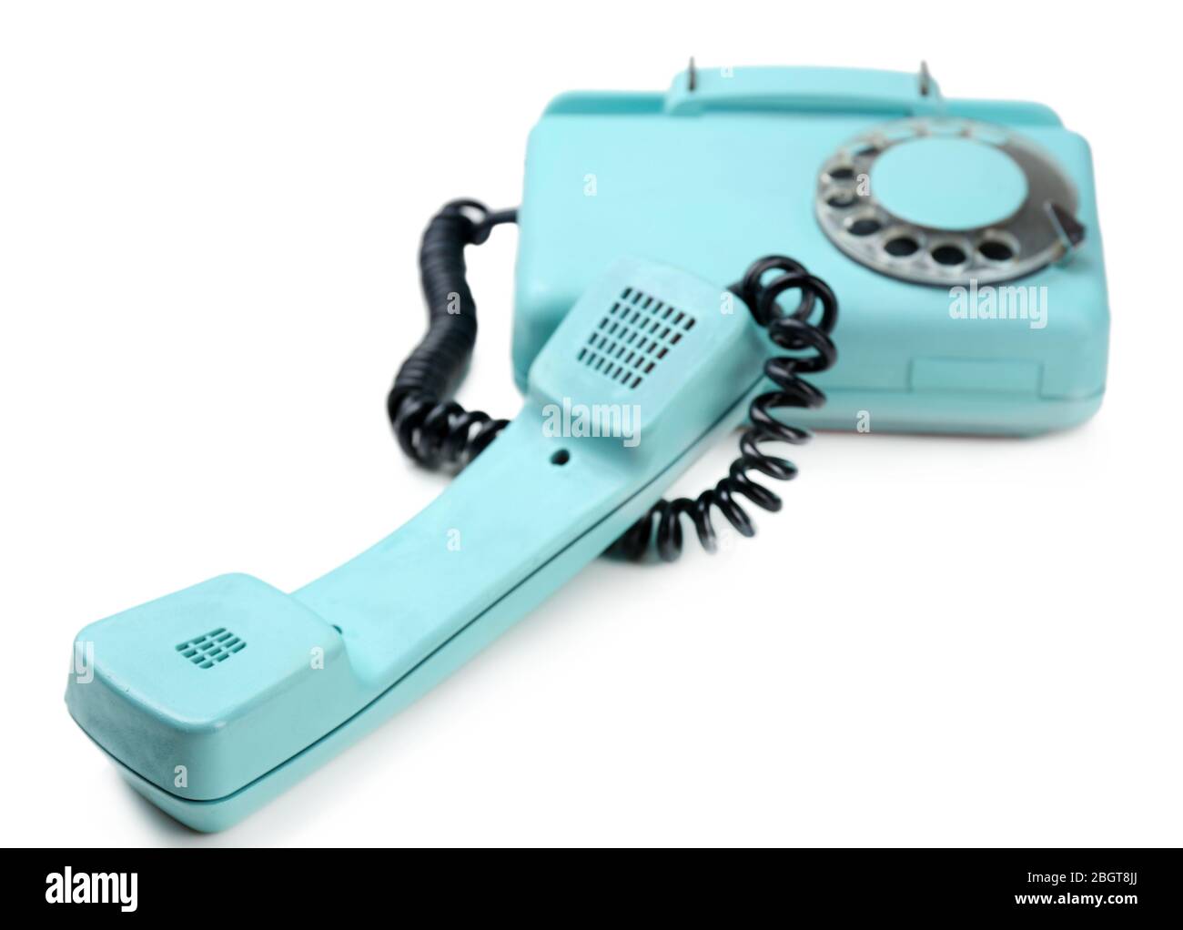 Retro turquoise telephone, close up Stock Photo - Alamy