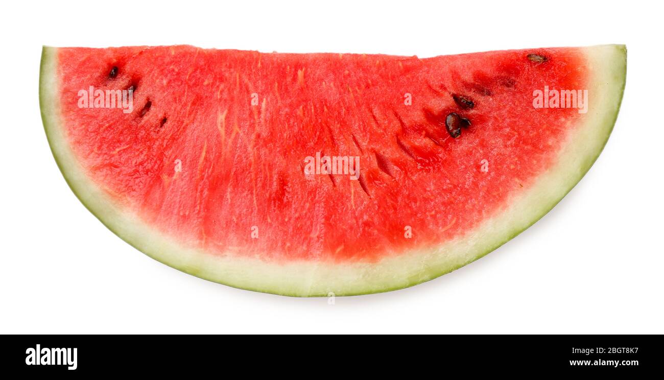 Fresh slice of watermelon, isolated on white Stock Photo - Alamy