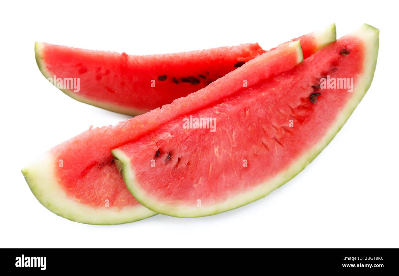 Fresh slice of watermelon, isolated on white Stock Photo - Alamy