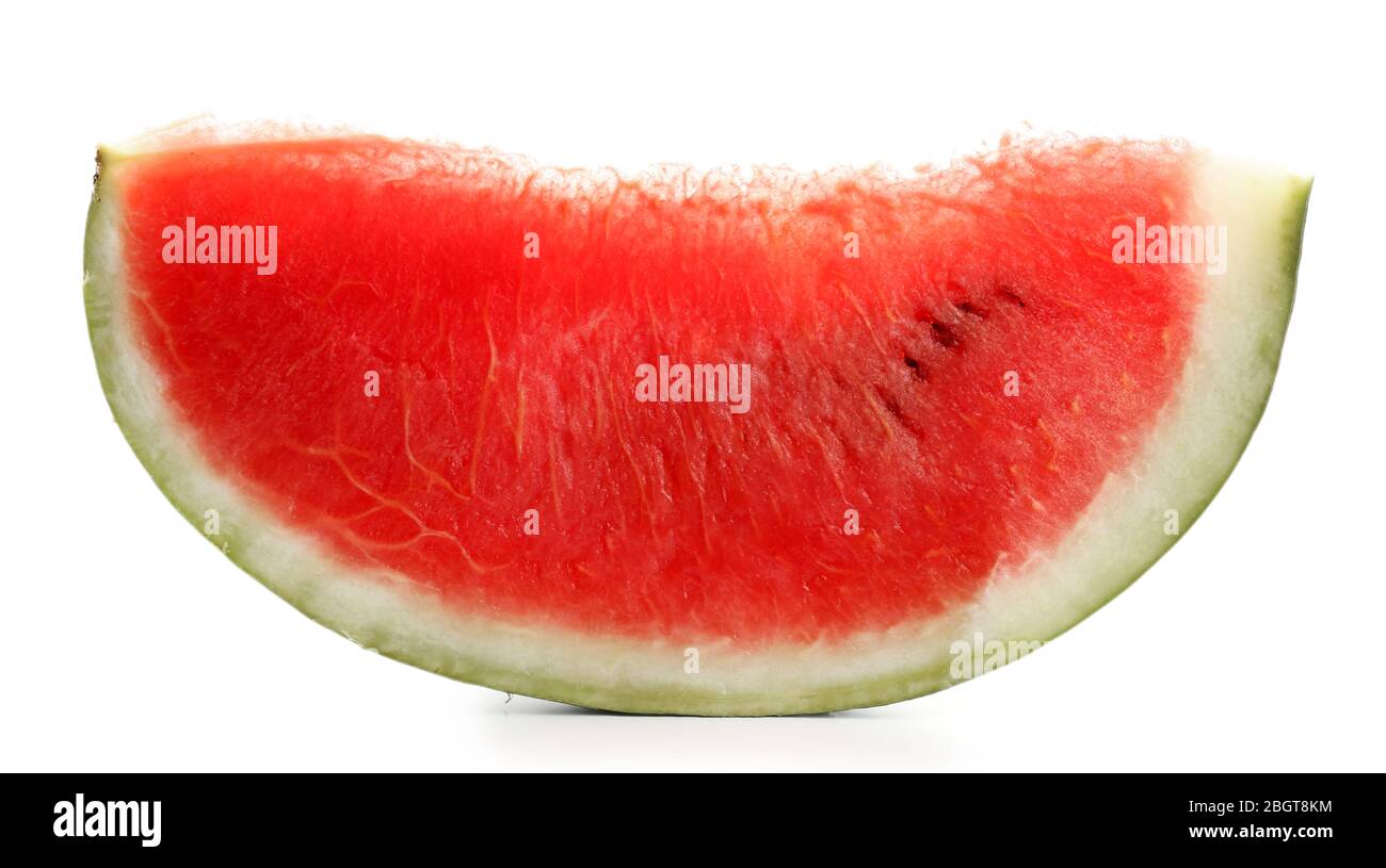Fresh slice of watermelon, isolated on white Stock Photo - Alamy