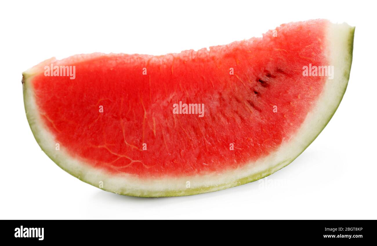 Fresh slice of watermelon, isolated on white Stock Photo - Alamy