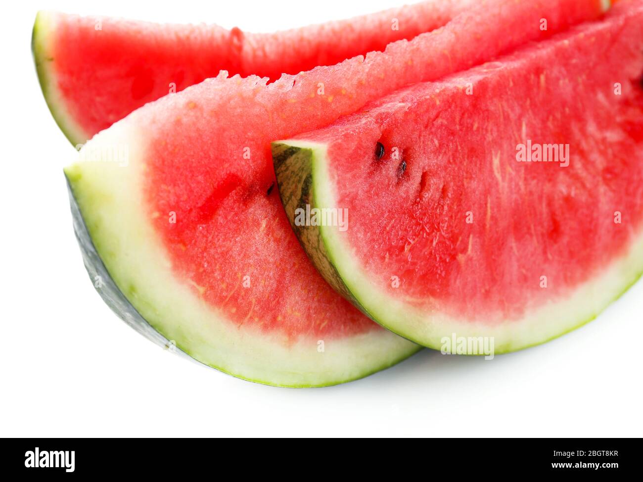 Fresh slice of watermelon, isolated on white Stock Photo - Alamy