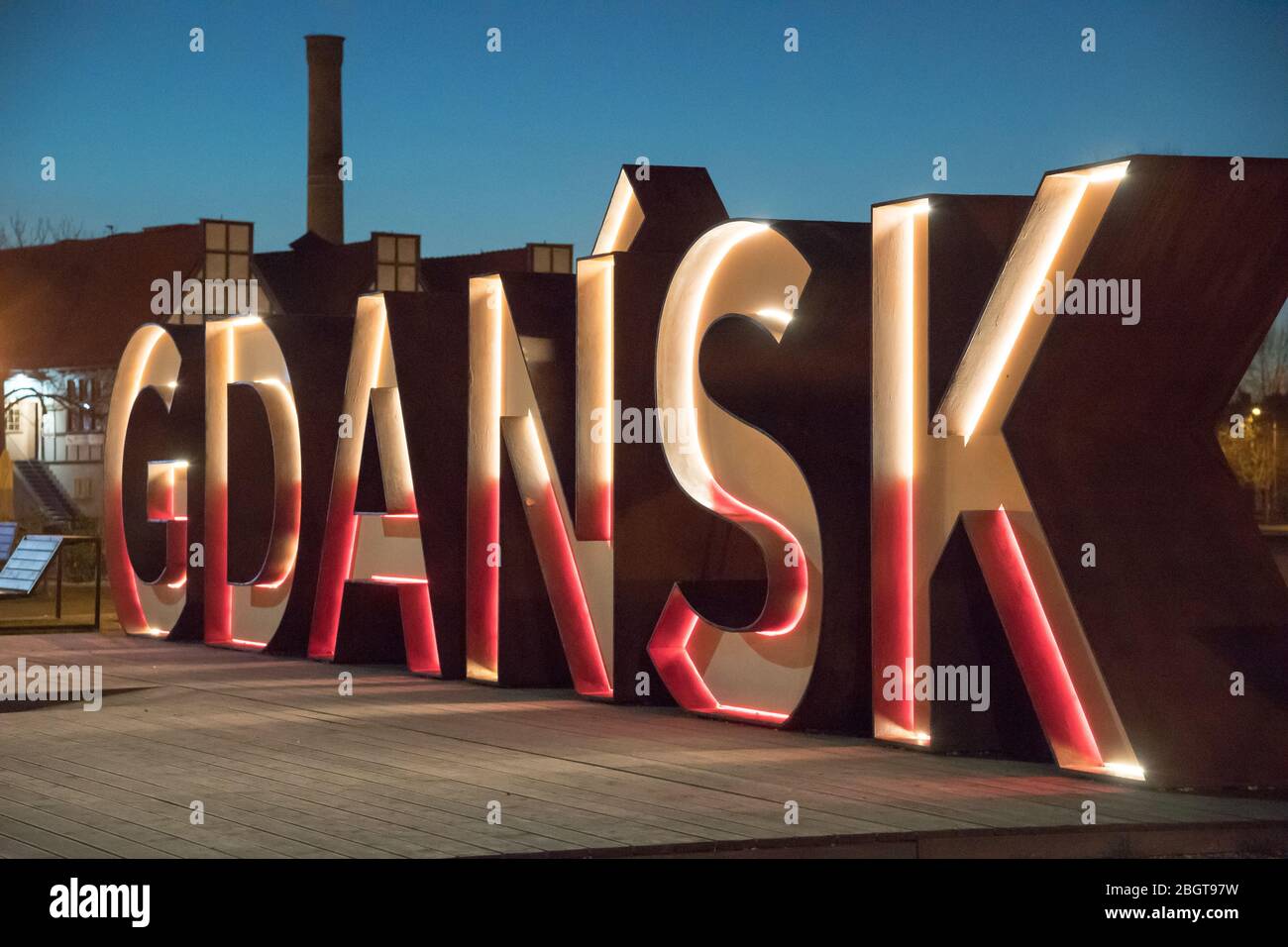 Gdansk sign in Gdansk, Poland. April 8th 2020 © Wojciech Strozyk ...