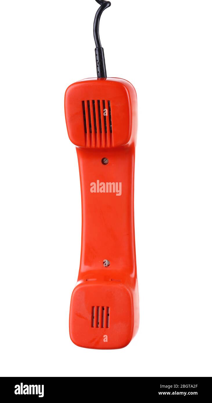 Retro telephone handset, isolated on white Stock Photo - Alamy