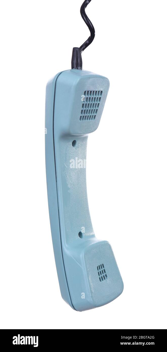 Retro telephone handset, isolated on white Stock Photo - Alamy