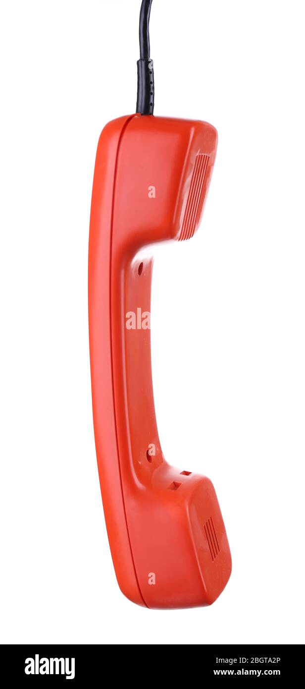 Retro telephone handset, isolated on white Stock Photo - Alamy